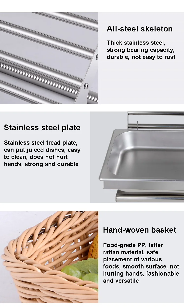 Buffet Equipment Stainless Steel 2 Layers Snack Stand And Buffet Food ...