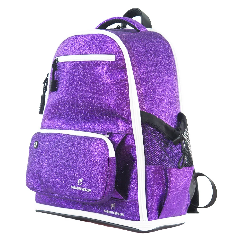 Purple Color Sparkle Cheerleading Backpack Fashion Travel Backpack Girl ...