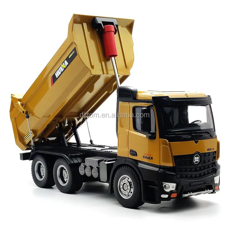 HuiNa 1582 1/14 Scale RC Dump Truck - 10CH Electric Alloy Tipper with 6 ...