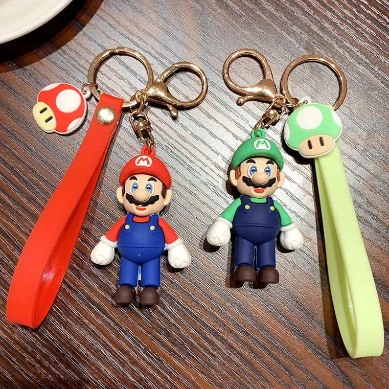 2020 New Super Mario Bros Keychain Cartoon 3d Super Mario Keyring ...