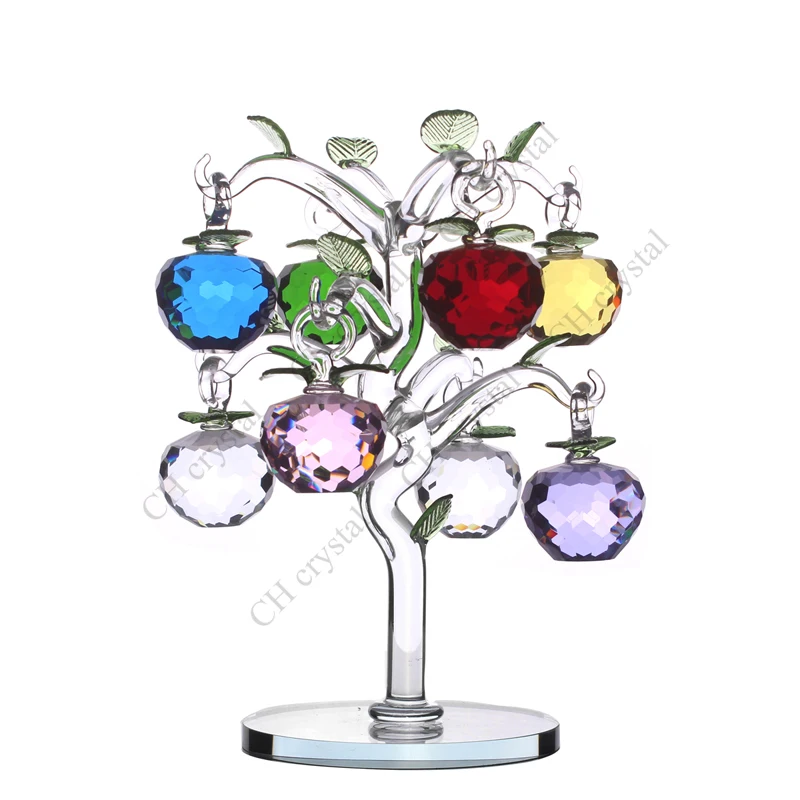 K9 Crystal Apple Tree With 8 Pcs Apples For Home And Office Table ...