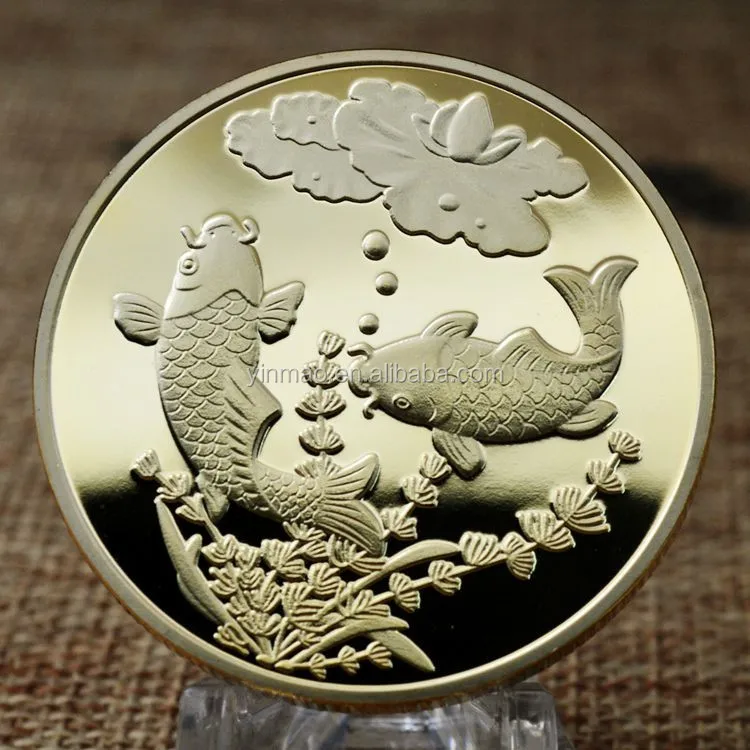 2019 Japanese Chinese Feng Shui Koi Carp Fish Coin,Lucky Fish Gold ...