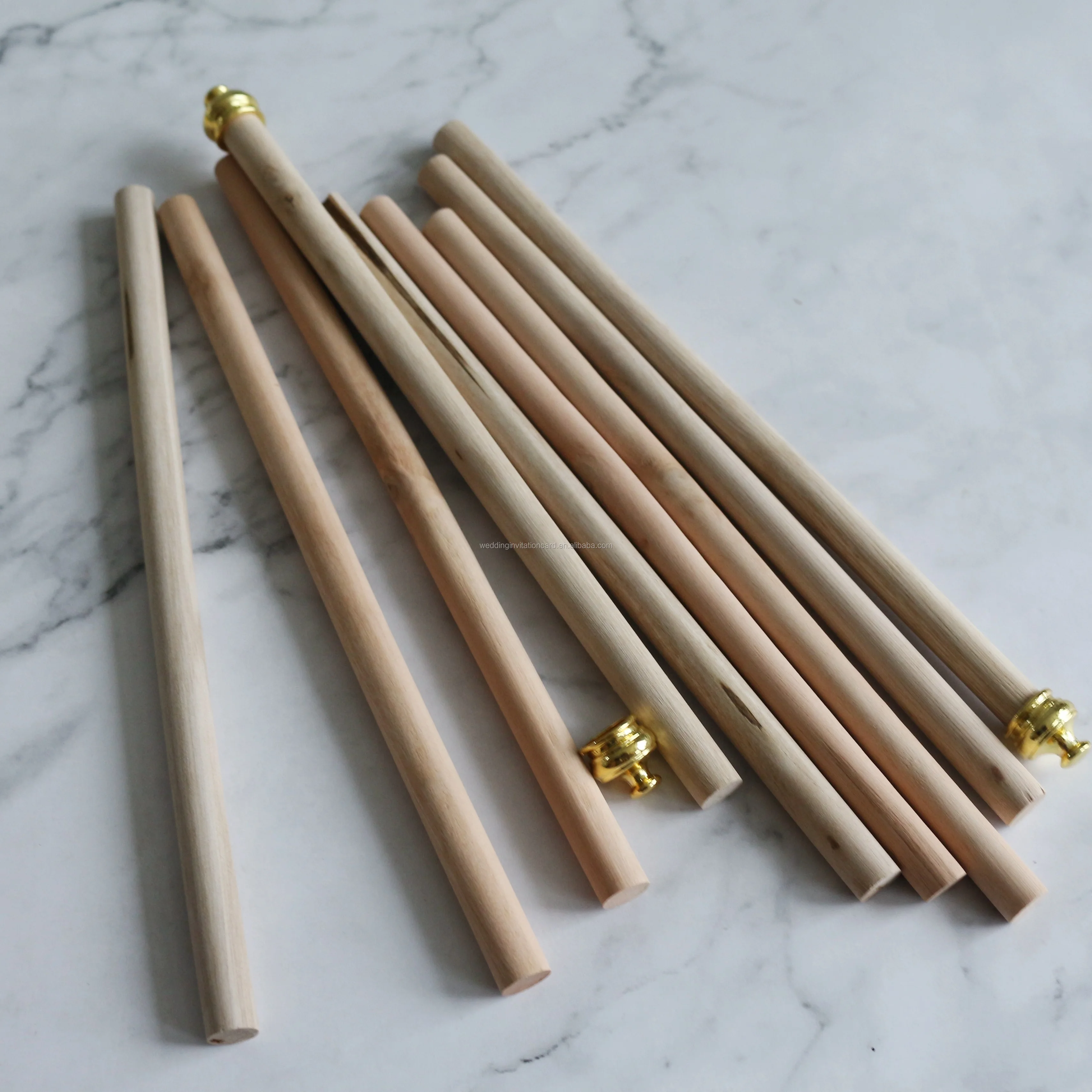 Custom Made Scroll Invitation Rods with End Caps for Weddings & Parties ...