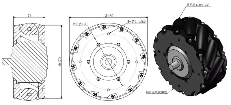 200mm Mecanum Wheel Hub Motor for Industrial Robot - CND MOTORS