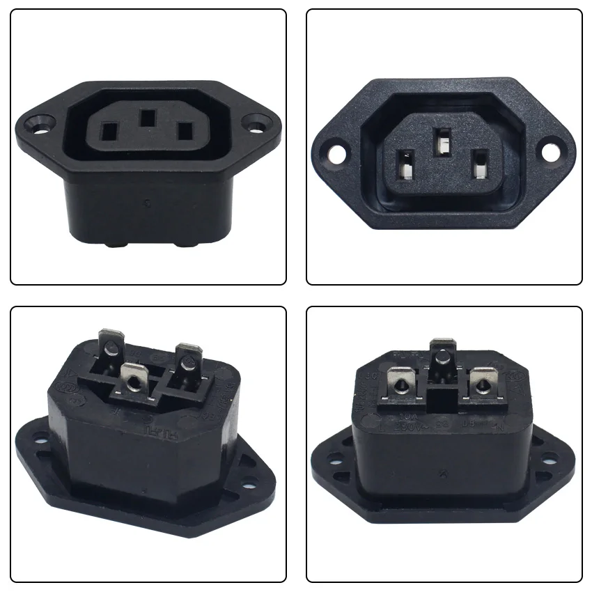 IEC C13 Female Kettle Power Chassis Socket Connector, View male female ...