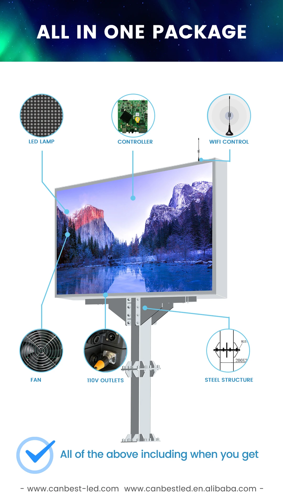 Mars Billboard Display Panel Poles Led Screens For All In One Pillar ...