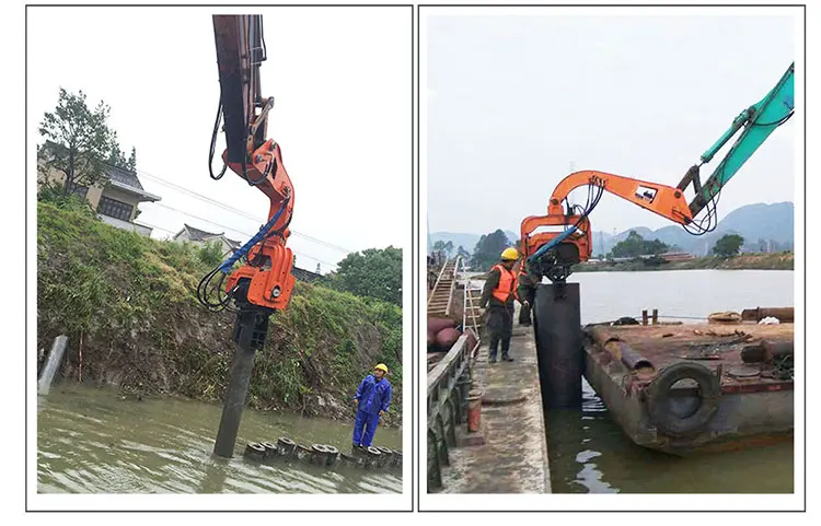 Excavator Vibratory Pile Driver Bridge Pile Foundation Excavator Part ...