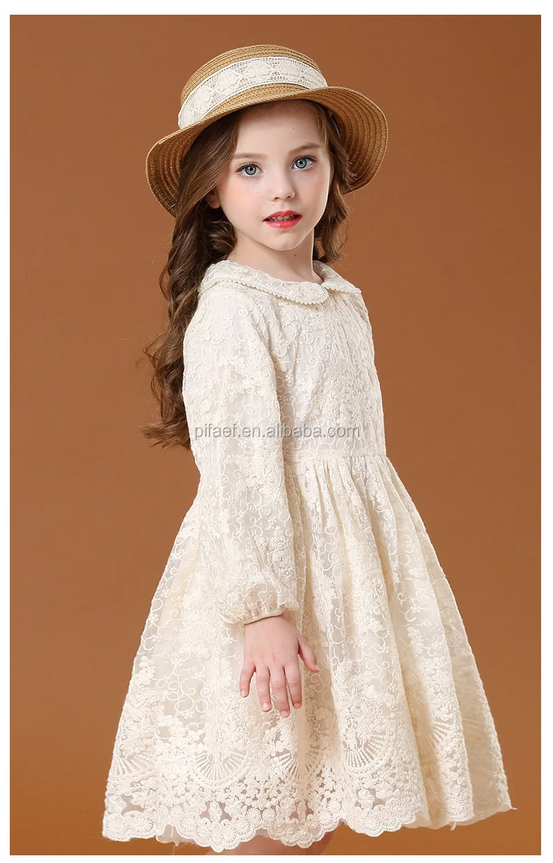 New Design Boutique Peter Pan Collar Long Sleeves Embroidered Organza ...