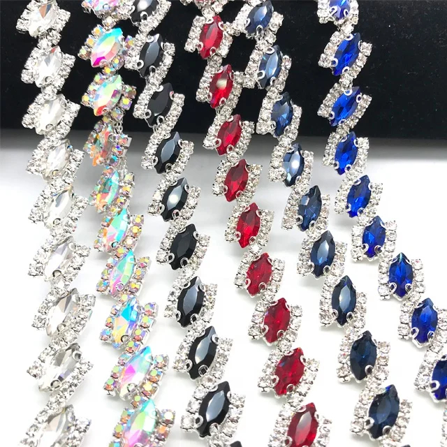 CH012 Wholesale Colorful Rhinestone Trim Chain Crystal Rhinestone Cup ...