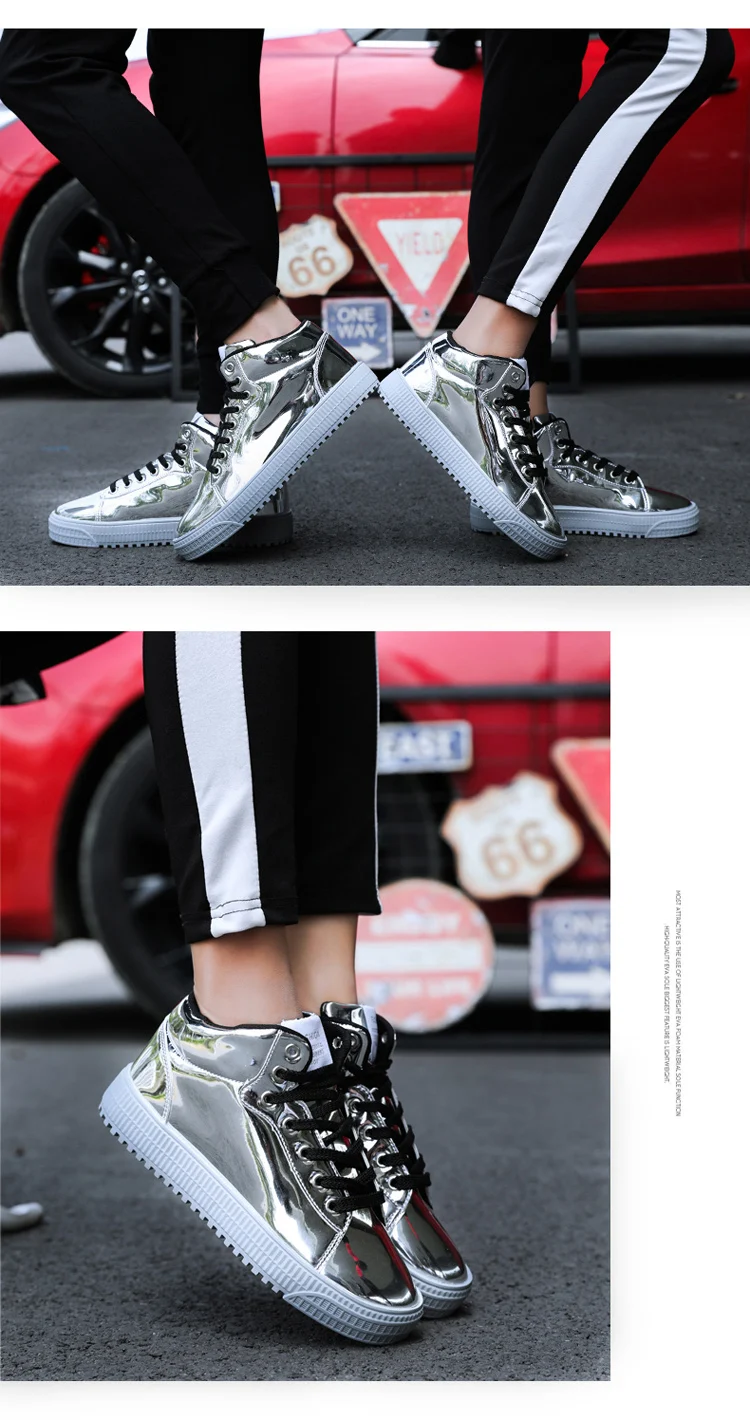 Golden Gold High Top Fashion Shoe Sneakers For Men,Gold Sneaker Men ...