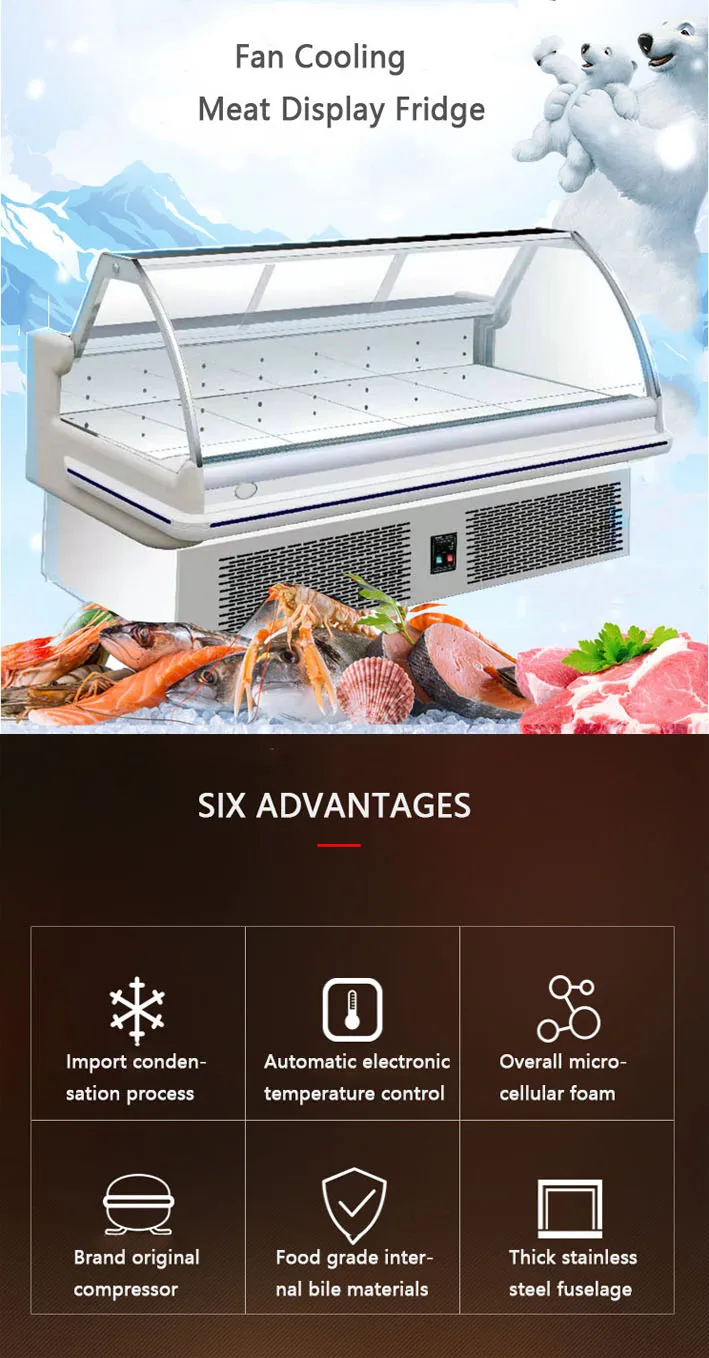 Supermarket Commercial Glass Display Refrigerator Showcase