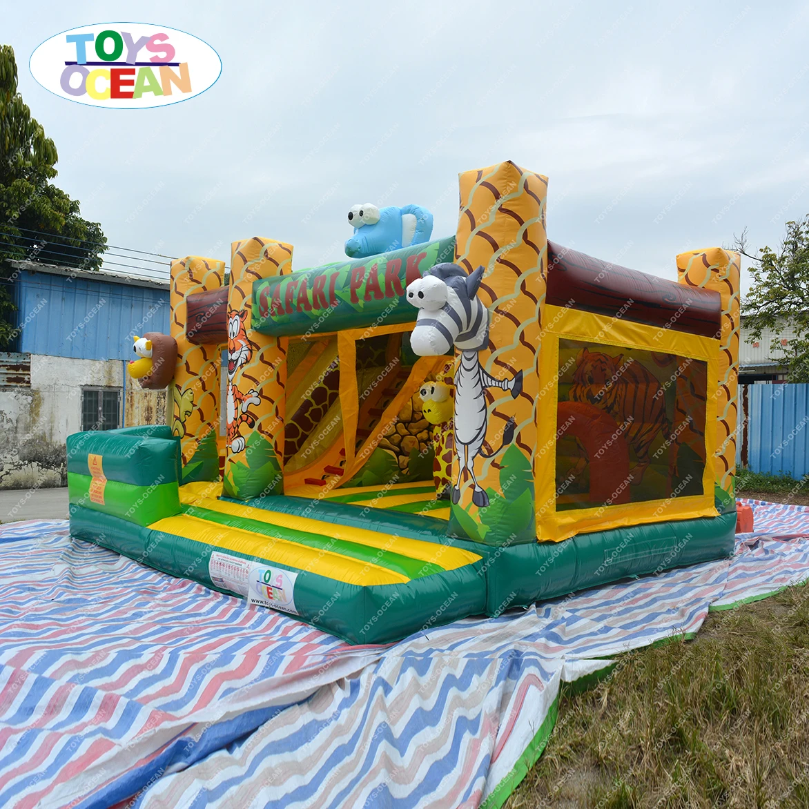 2024 New Jungle Animal Inflatable Safari Park Bouncer House