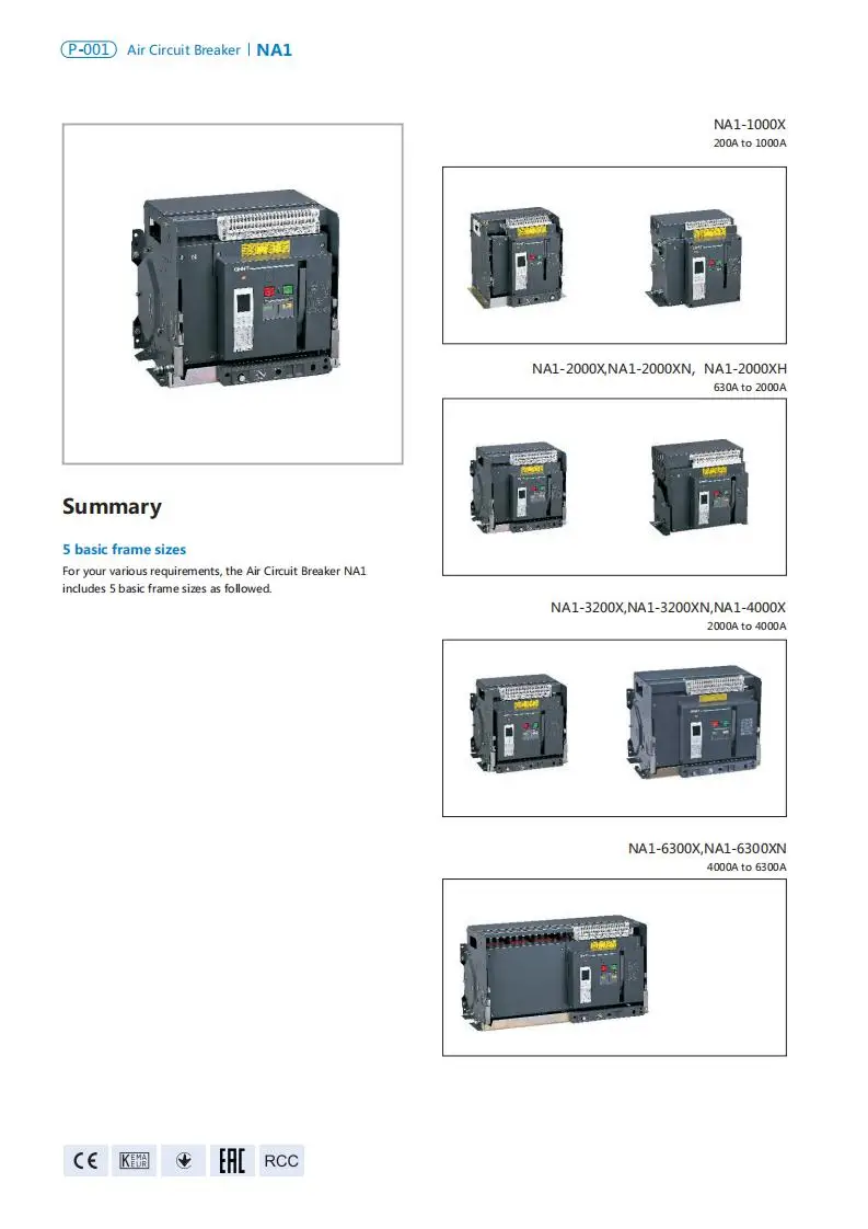 Chint Universal 3P Electric Fixed ACB Na1-1000x-200m