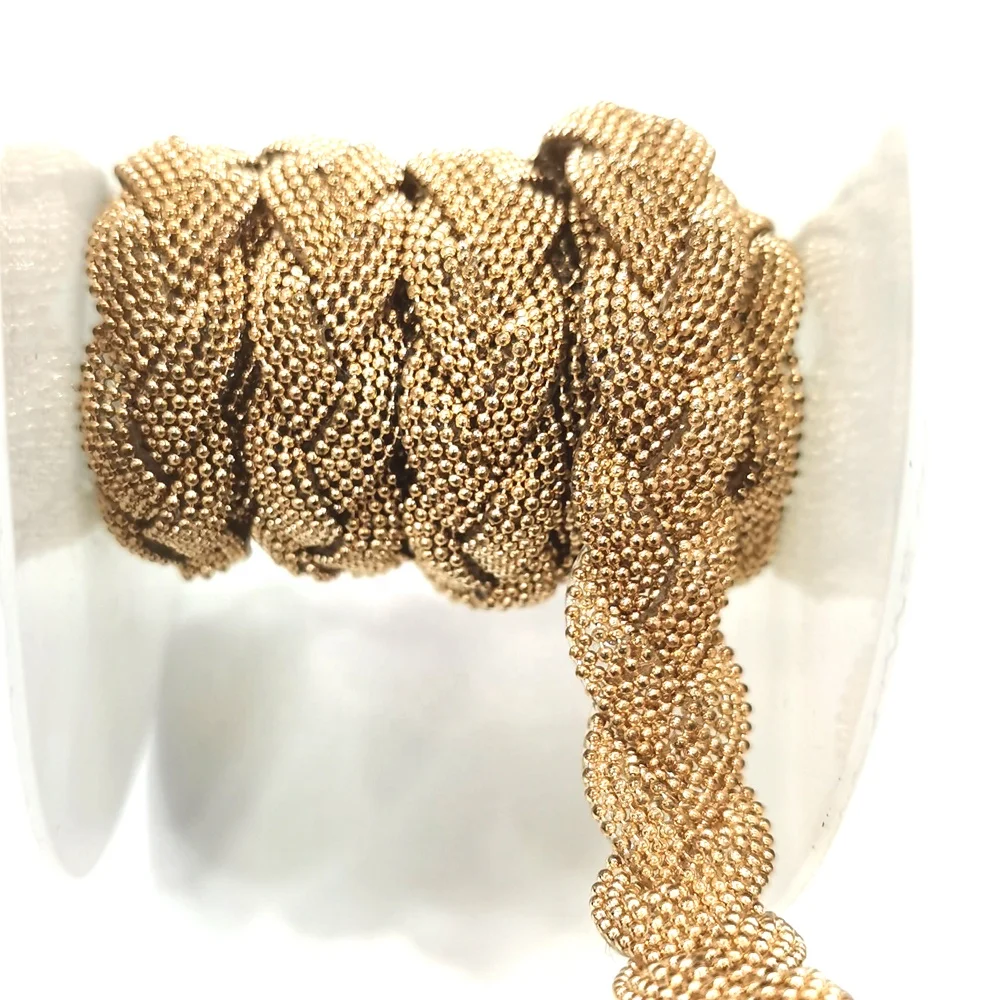 S164 Fashion Iron on Ball Chain Trim - Decorative Accents