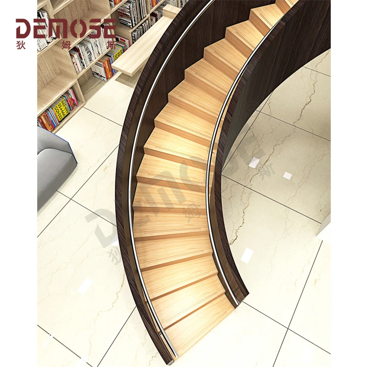 Small House Interior Curved Stair For Wooden Step - Buy Stairs For ...