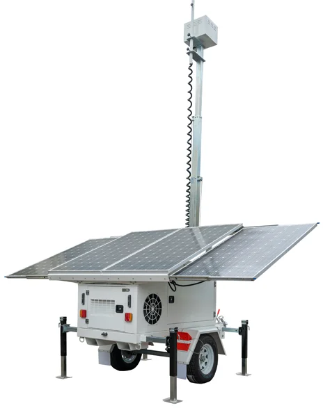 Mobile Solar Powered Trailer - Light Tower & CCTV Camera