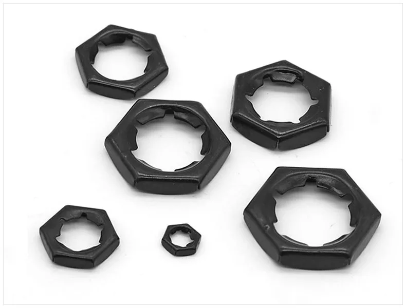 Carbon Steel Black Zinc Plated DIN 7967 Self Locking Palnuts