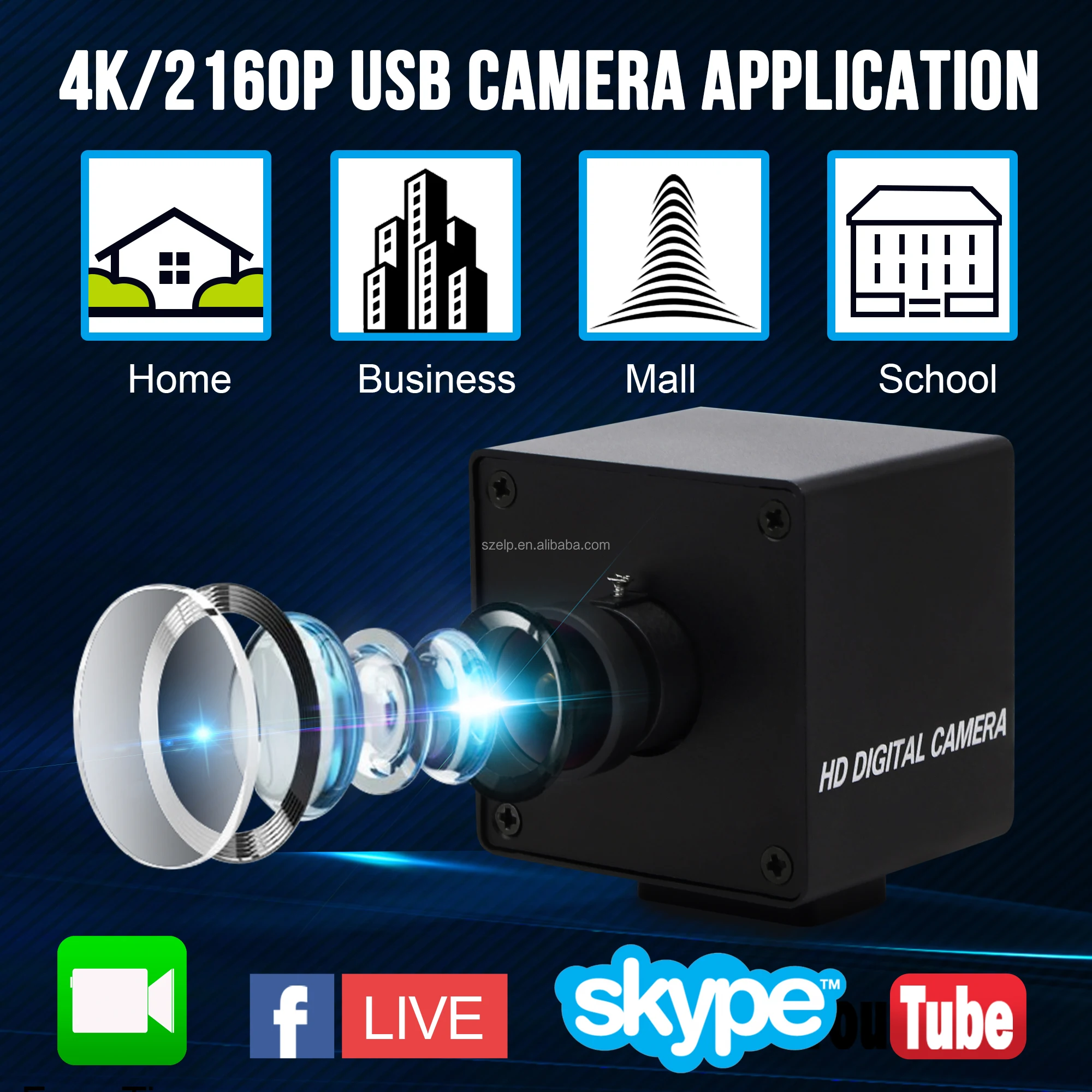 Elp Ultra Hd Imx317 Sensor Mini 4k Camera Usb Webcam Uvc Linux Android Windows With 170 Fisheye ...