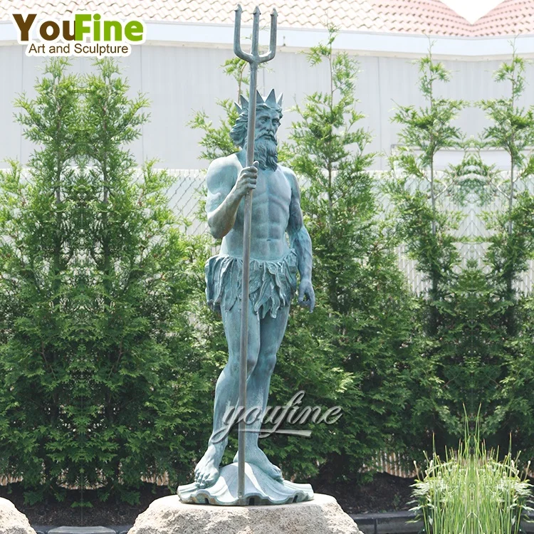 Exquisite Bronze Neptune Statue - Huge Greek Sea God