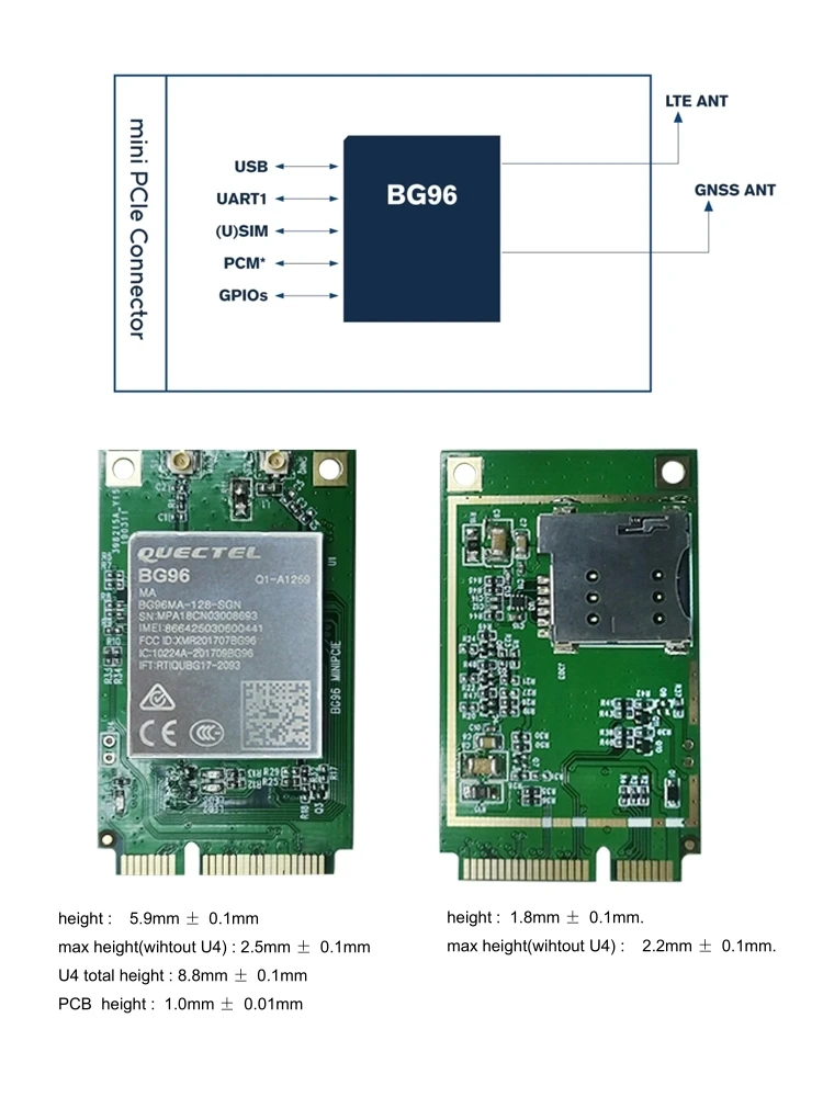 Quectel BG96 Module - Wireless Transmitter Receiver Modules