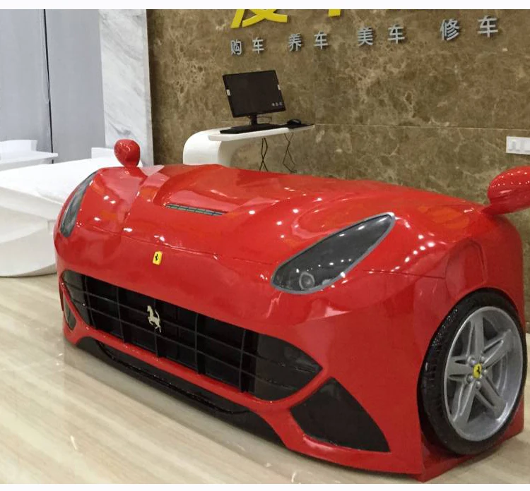 Fiberglass Modern Office Car Shape Curved Reception Desk