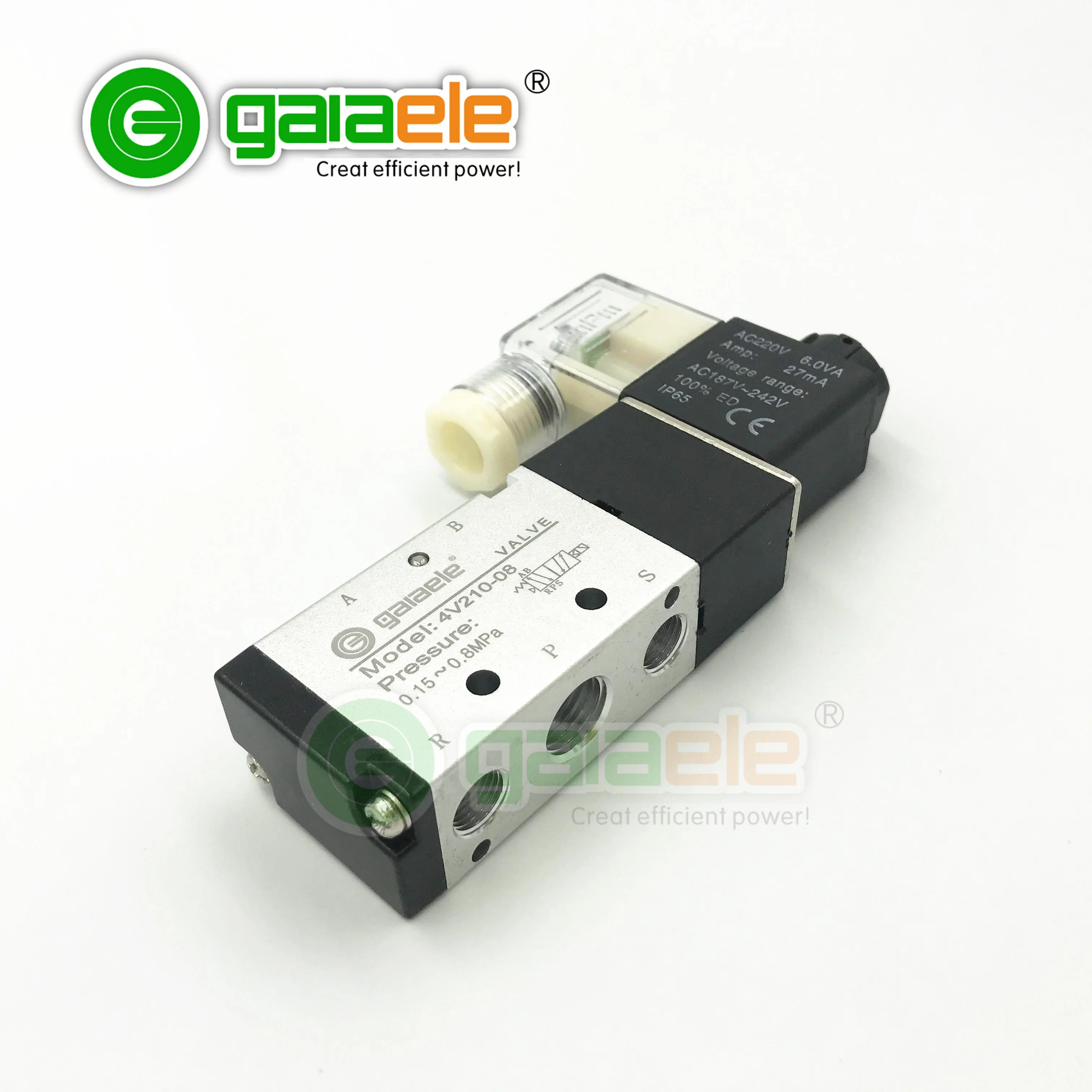 Airtac Type 4v210-06 4v210-08 5 2 Way Solenoid Valve Wiring Diagram Pneumatic air Valve 12v ...