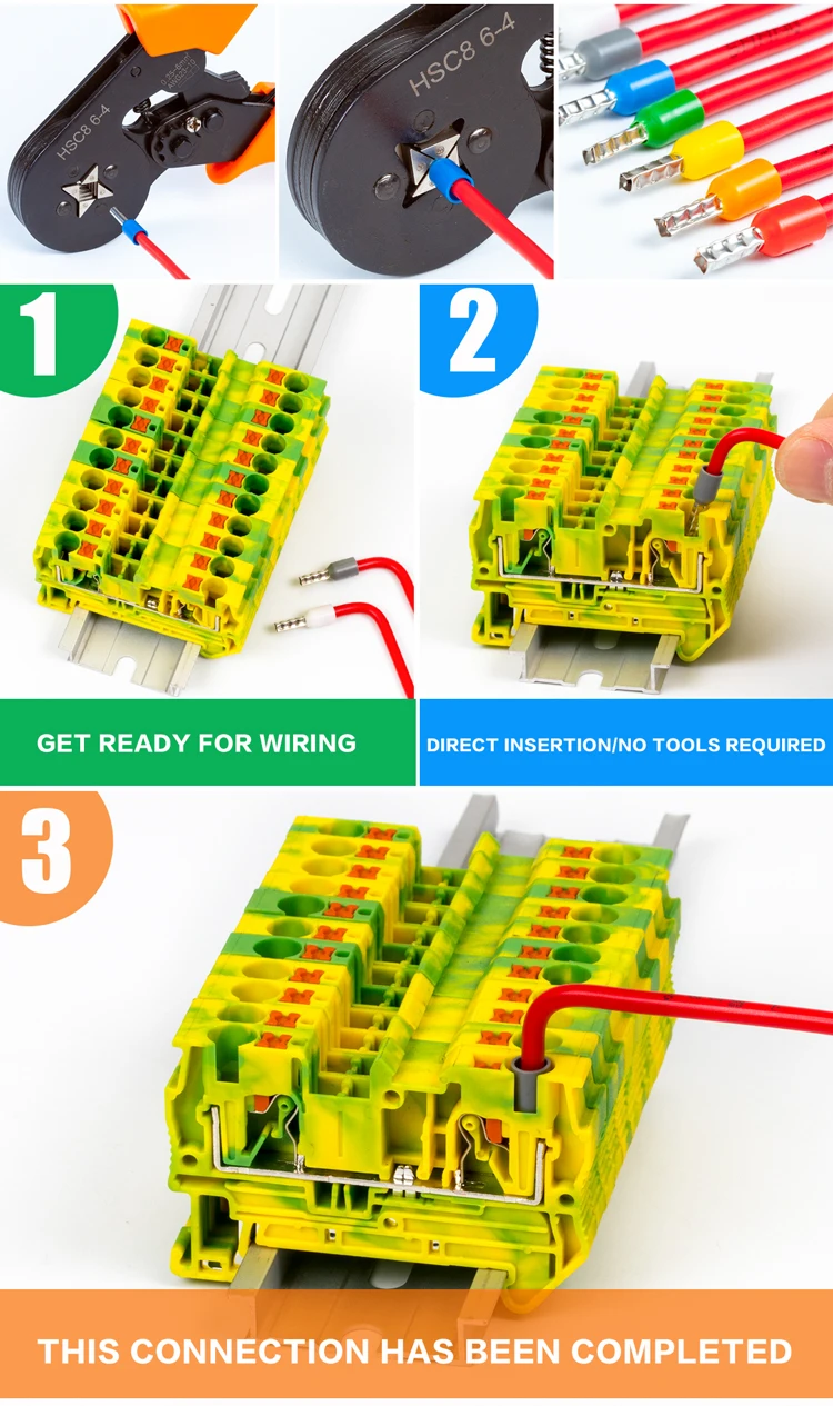 Pt4-pe Quick Wiring Arrangement Push-in Feed Through Terminal Blocks ...