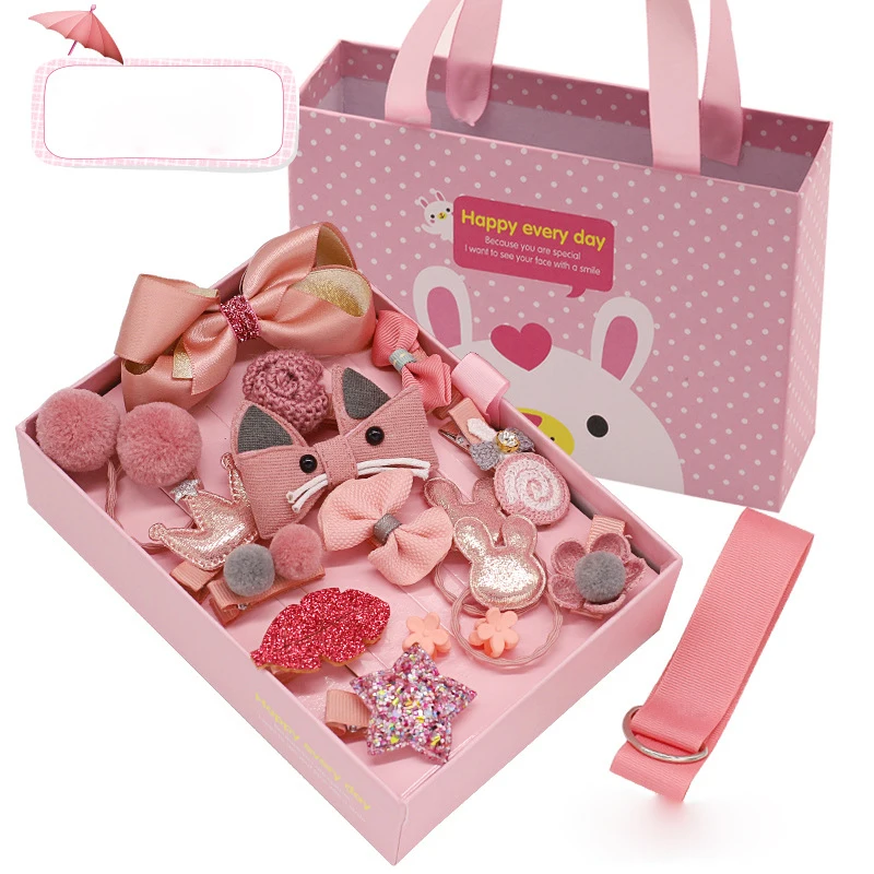 Gift Box Packing Children's 18 Pieces Hair Accessories Girl Kid Cute ...