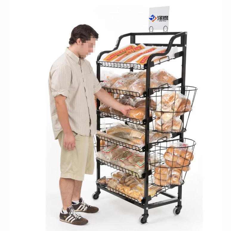 Concise Metal 6-Layer Stylish Bakery Shop Health Care 4-Caster Movable ...