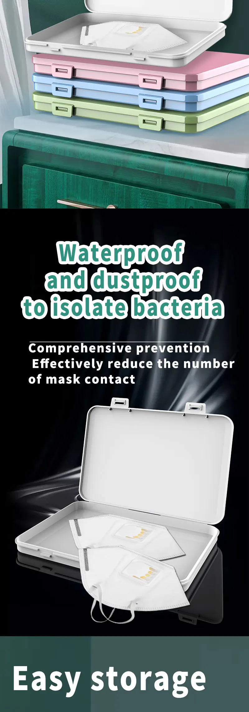 New Multi-color Mask Storage Box Pp N95 Mask Holder Small Foldable ...