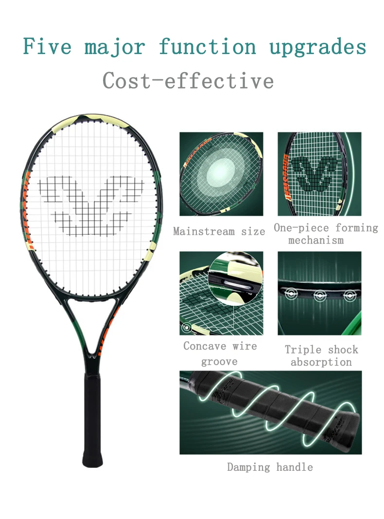 Modern Design Professional Tennis Rackets Carbon Fiber Training Head ...