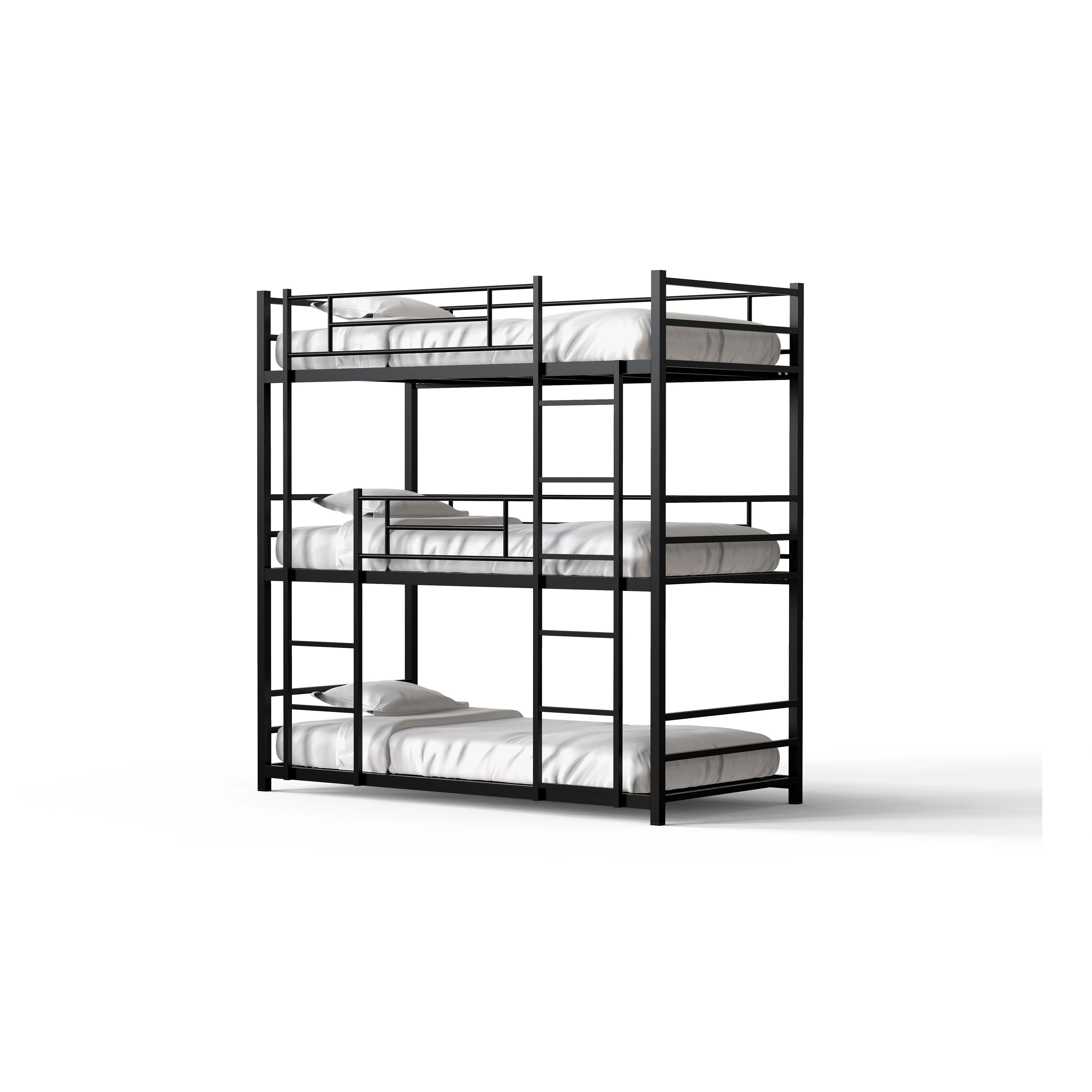 RW Commercial Steel Tube Frame Triple Decker Bunk Bed