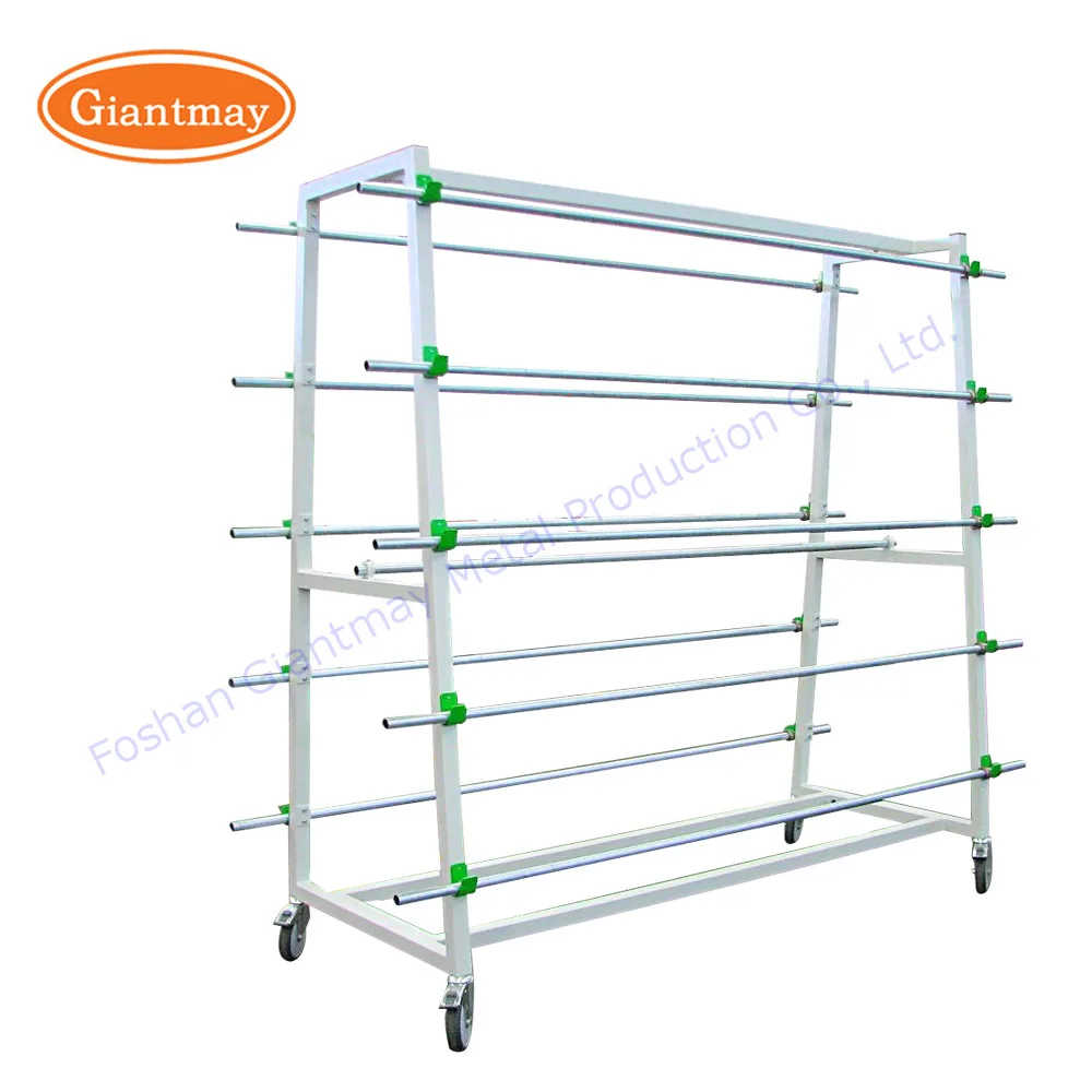 Double Sides Fabric Roll Rack Textile Roll Display Rack Hanging Cloth ...