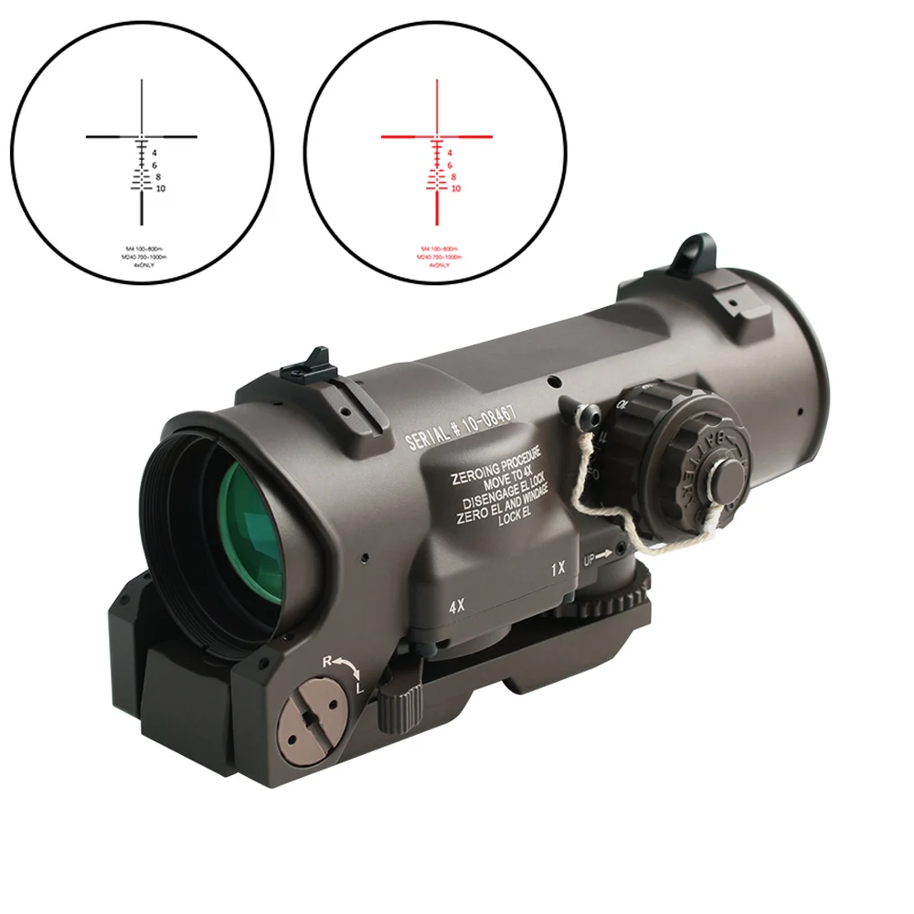 1x-4x Dual Purpose Illuminated Red Dot Sight Fixed Scopes Optics ...