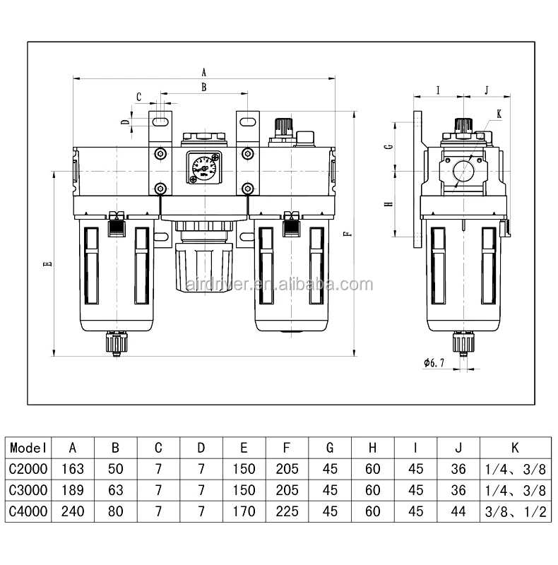 CKD Model FRL Water Separator with Pressure Regulator