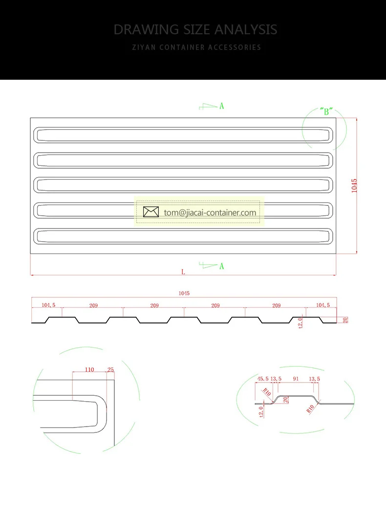 ISO Corrugated Corten Steel Shipping Container Roof Panels