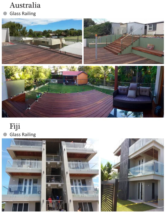 Simple Stainless Steel Glass Parapet Wall Post Modern Glass Railing