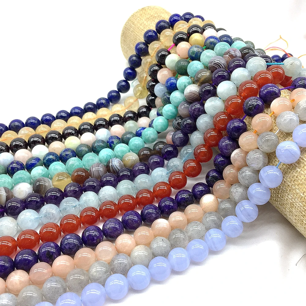 Natural Stone Bead String - Versatile DIY Jewelry Supplies