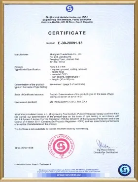 Shanghai Yueda Nails Co., Ltd. - STAPLES, BRADS