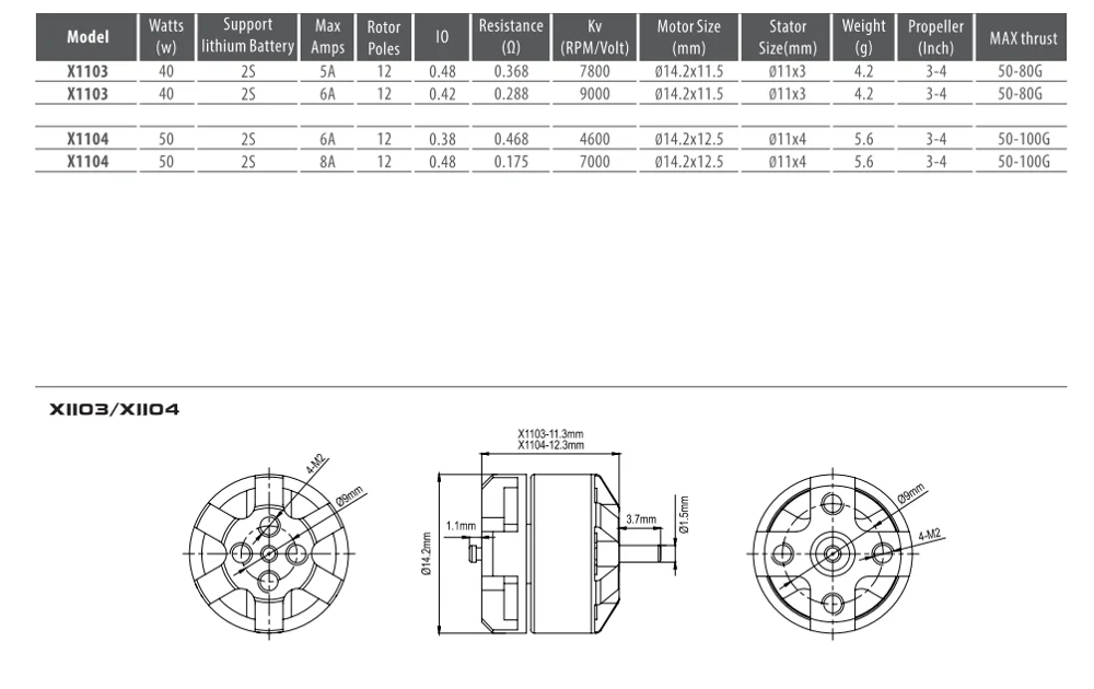 Surpass Hobby Hi-torque Fpv X1104 Multicopter Outrunner Brushless Dc ...