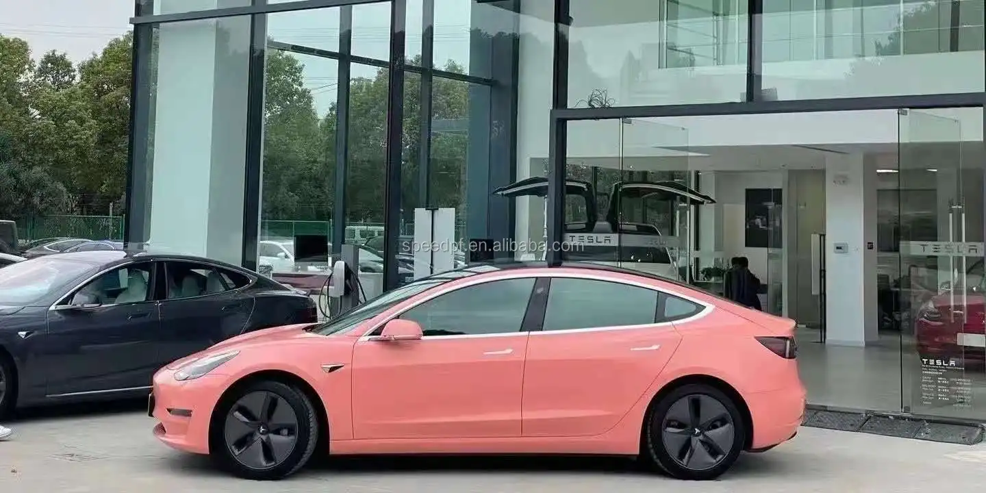New Arrival Highlight Glossy Crystal Peach Pink Car Body Wraps Vinyl ...