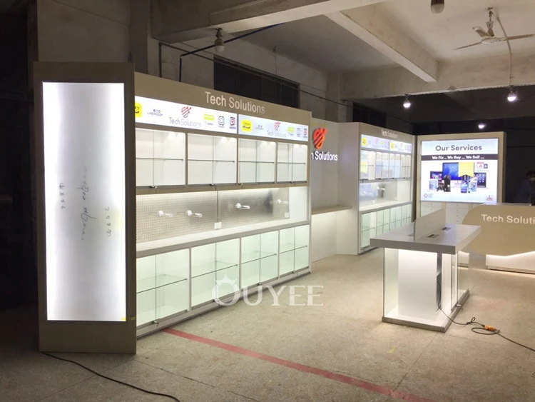 Retail Store Design Mobile Phone Wooden Display Cabinet Cell Phone Shop ...