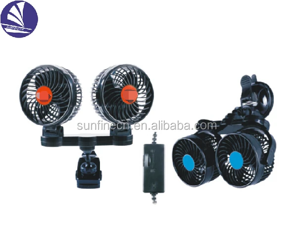 12v 7w Mini Dual Car Auto Fans/4inch Electric Fan With Clamp With Speed ...