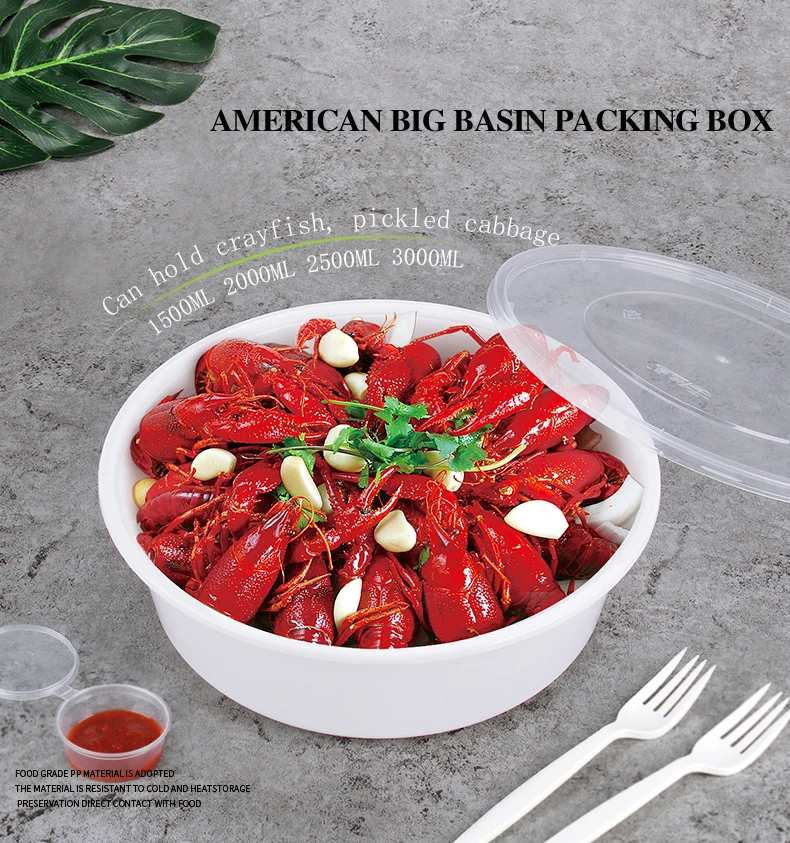 Take Away Plate Round Bowl Container Disposable Food Delivery Plastic ...