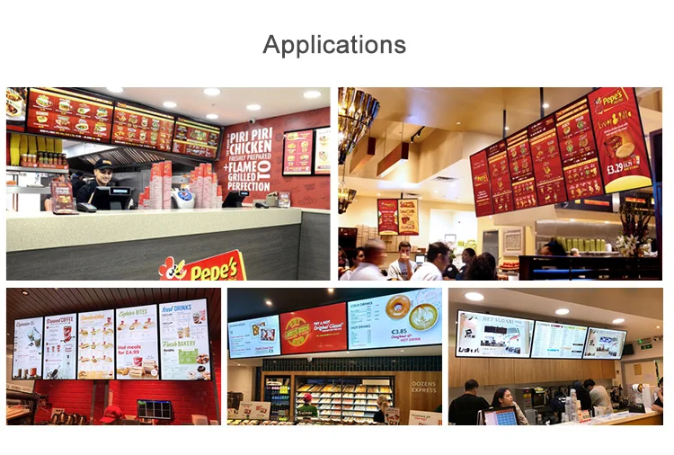 4K LCD TFT screen digital menu board restaurant KFC digital menu ...