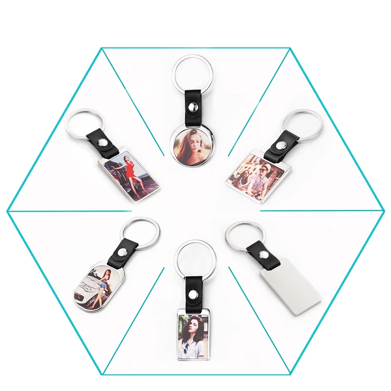 Custom Leather Frame Photo Keychain Sublimation Picture on Keychain ...