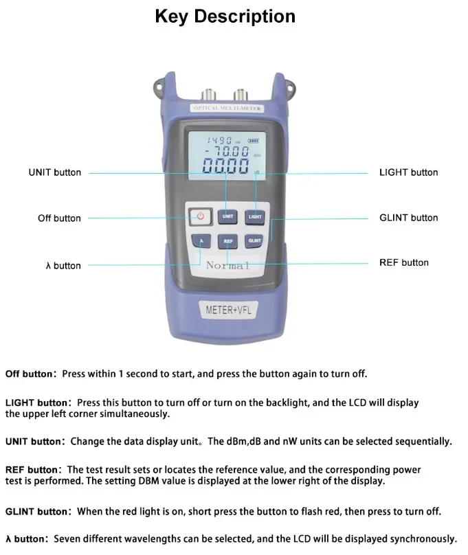 Fiber Tester Optical Power Meter Fiber With 650nm Vfl Abs Blue Or ...