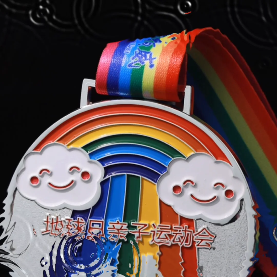 Metal Football Sports Marathon Running Medals Customizable Rotating ...