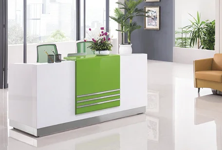 Solid Wood Reception Desk - Durable & Stylish Office Furniture