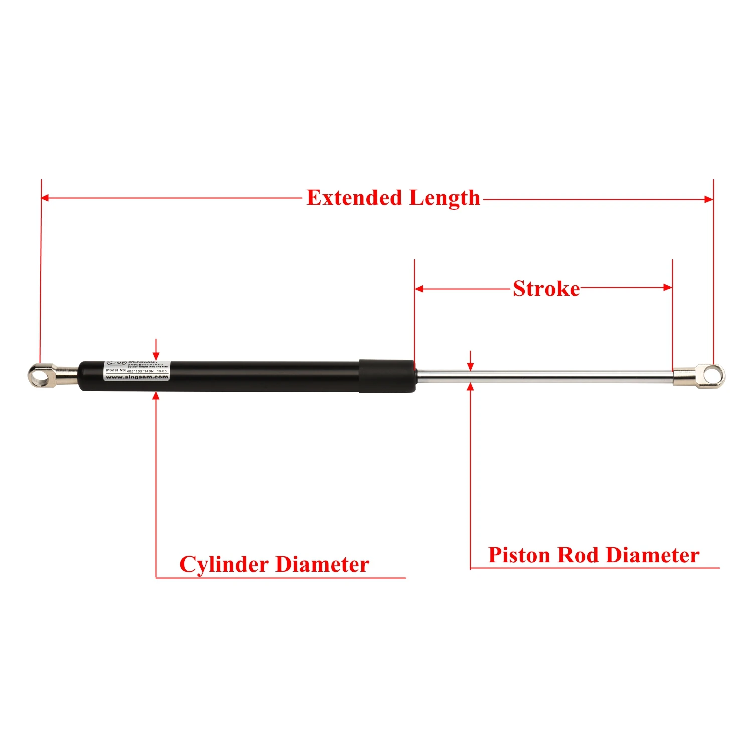 18-8 Series Compression Gas Springs for Industrial Use